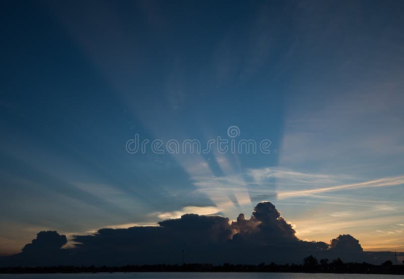 Sunset with Light Streaks Thailand Stock Photo - Image of earth, world ...
