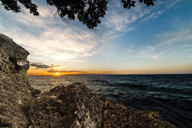 Sunset and limestone stock photo. Image of sunset, clouds - 96229980