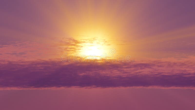 Sunset with Line Clouds Abstract Stock Illustration - Illustration of ...