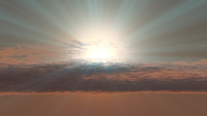 Sunset with Line Clouds Abstract Stock Illustration - Illustration of ...