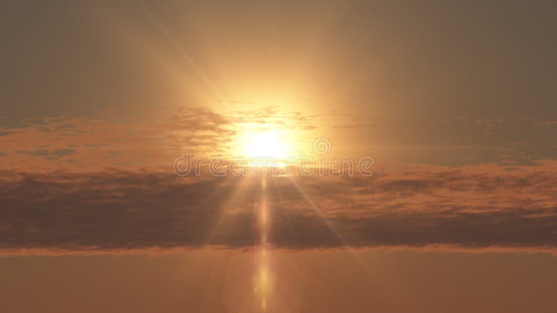 Sunset with Line Clouds Abstract Stock Illustration - Illustration of ...