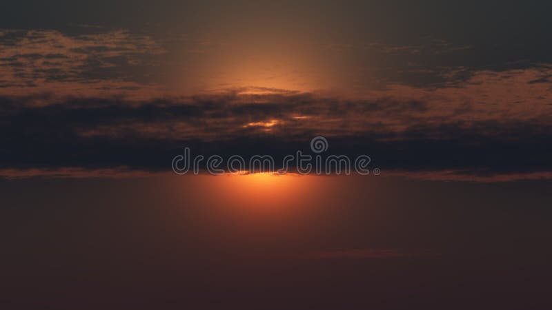 Sunset with Line Clouds Abstract Stock Illustration - Illustration of ...