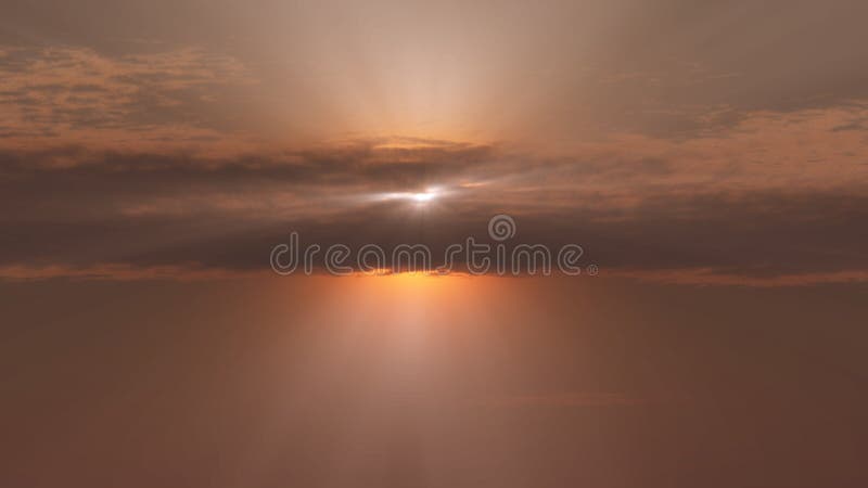 Sunset with Line Clouds Abstract Stock Illustration - Illustration of ...