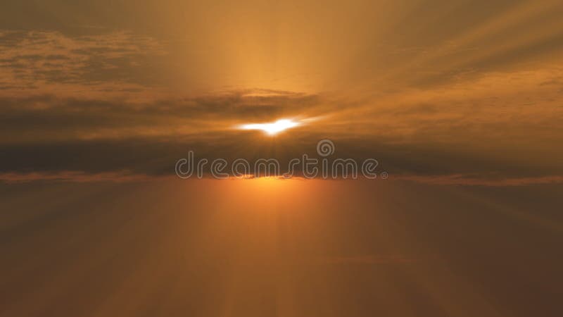 Sunset with Line Clouds Abstract Stock Illustration - Illustration of ...