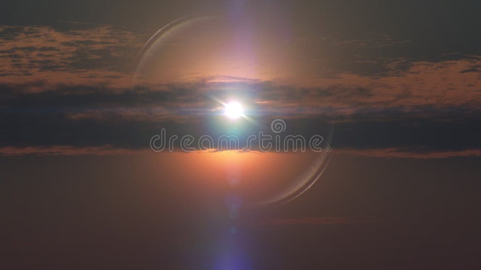 Sunset with Line Clouds Abstract Stock Illustration - Illustration of ...