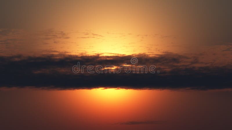 Sunset with Line Clouds Abstract Stock Illustration - Illustration of ...