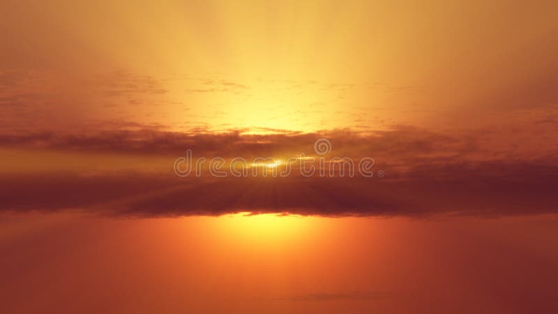 Sunset with Line Clouds Abstract Stock Illustration - Illustration of ...