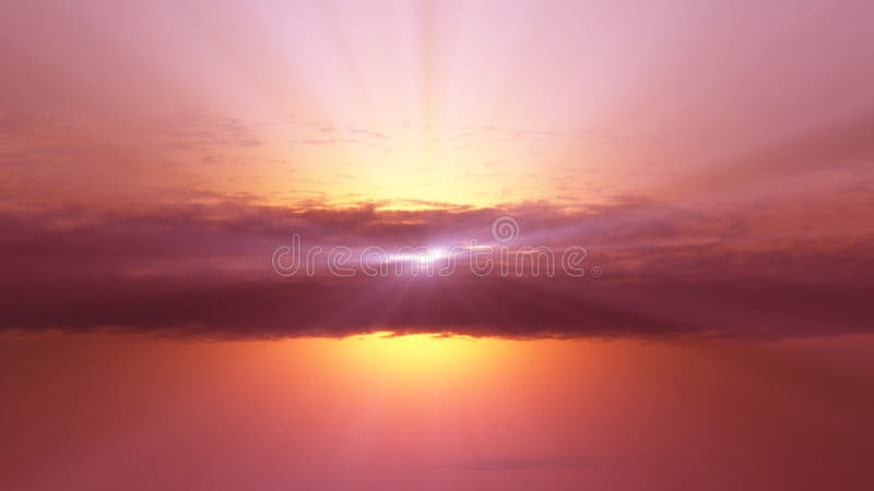 Sunset with Line Clouds Abstract Stock Illustration - Illustration of ...