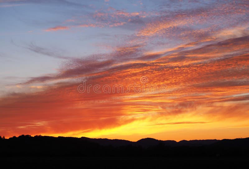 Sunset Lit Clouds stock photo. Image of clouds, night - 80575982