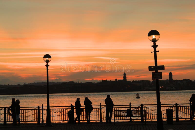 Sunset in Liverpool UK stock photo. Image of sightseeing - 225190318