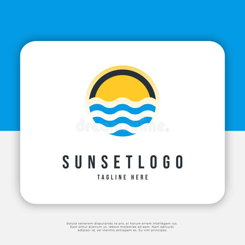 Sunset Logo Concept. Creative Minimal Design Template. Symbol for ...
