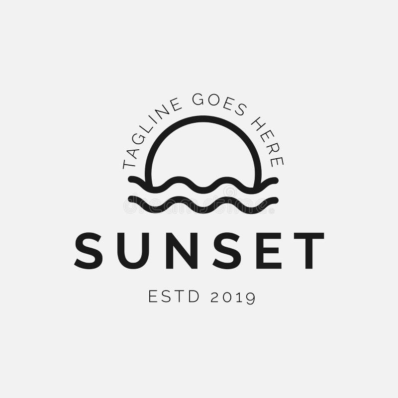 Sunset Logo Concept. Creative Minimal Design Template. Symbol for ...