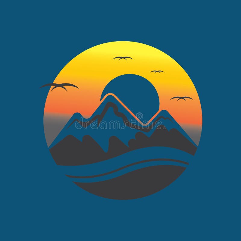 Sunset Logo Icon Design Symbol Illustration Stock Vector - Illustration ...