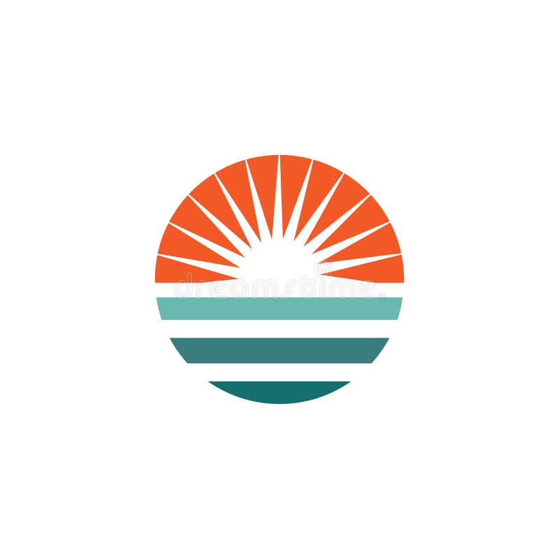 Sunset Logo Icon Design Template Stock Vector - Illustration of ...