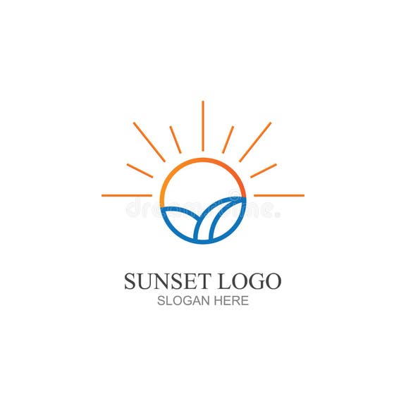 Sunset Logo Icon Vector Illustration Design Stock Vector - Illustration ...