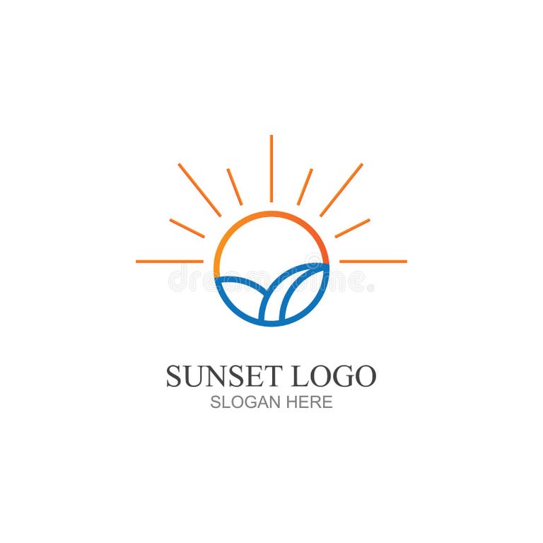 Sunset Logo Icon Vector Illustration Design Stock Vector - Illustration ...