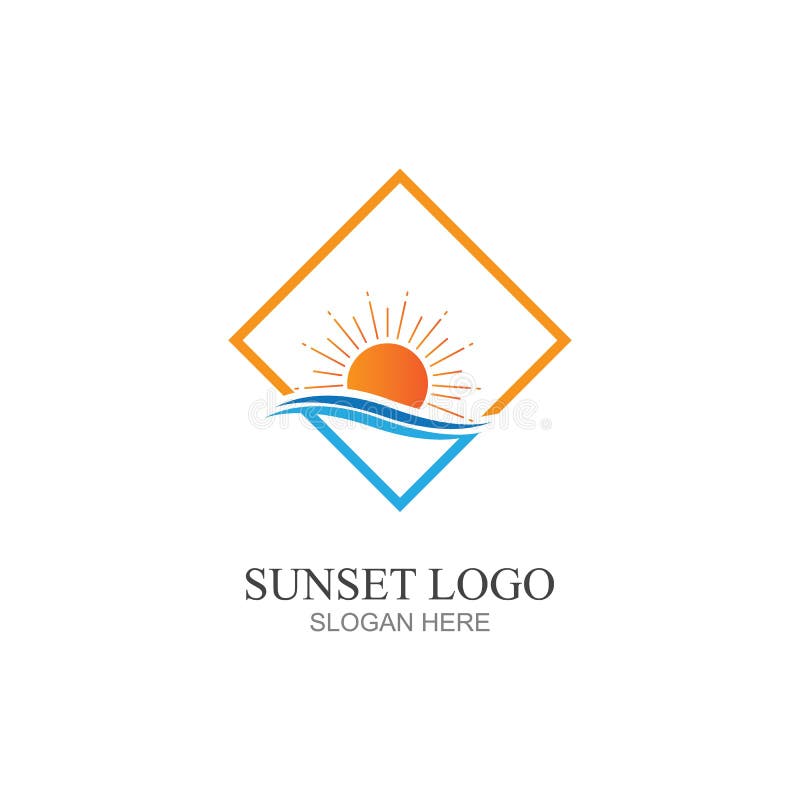 Sunset Logo Icon Vector Illustration Design Stock Vector - Illustration ...