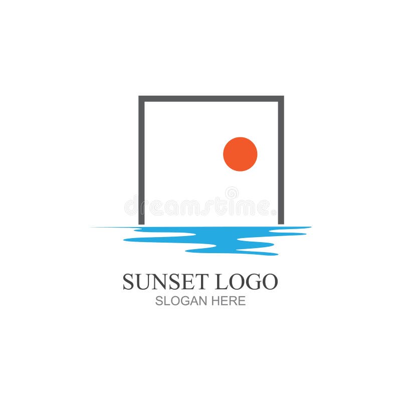 Sunset Logo Icon Vector Illustration Design Stock Vector - Illustration ...