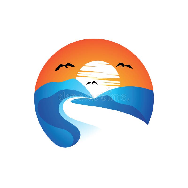 Sunset logo images stock vector. Illustration of blue - 206728097