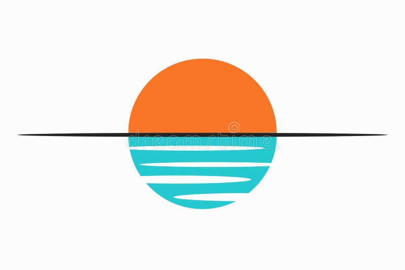 Sunset logo. stock illustration. Illustration of logo - 233065698