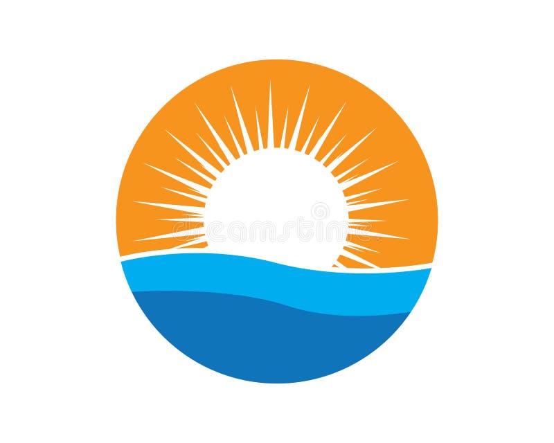 Sunset logo template stock vector. Illustration of water - 136923270