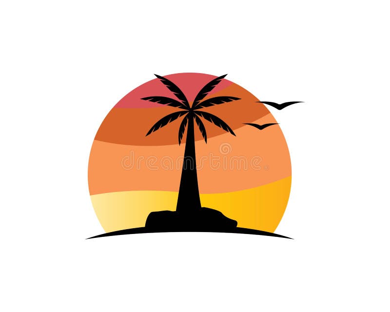 Sunset logo template stock vector. Illustration of summer - 136923463
