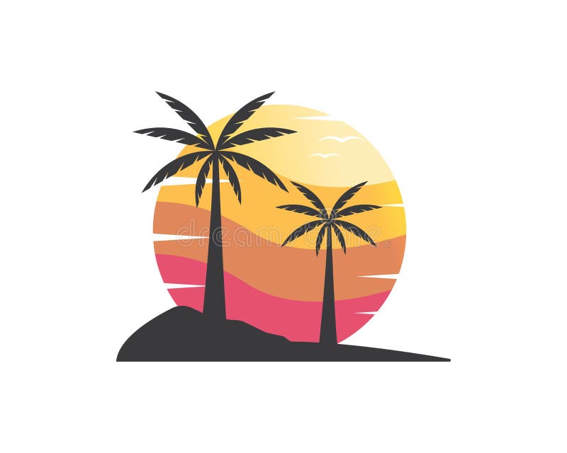 Sunset logo template stock vector. Illustration of graphic - 136923467