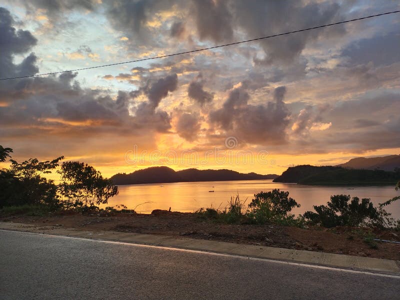 Sunset Look at from the Hill Stock Image - Image of holiday, orange ...