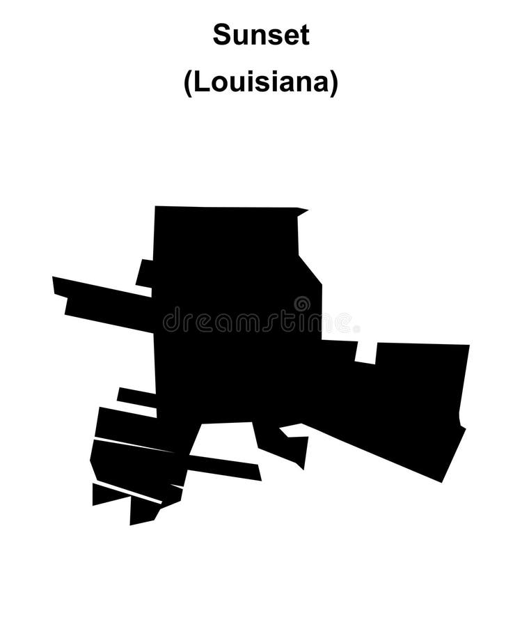 Sunset outline map stock vector. Illustration of area - 387345314