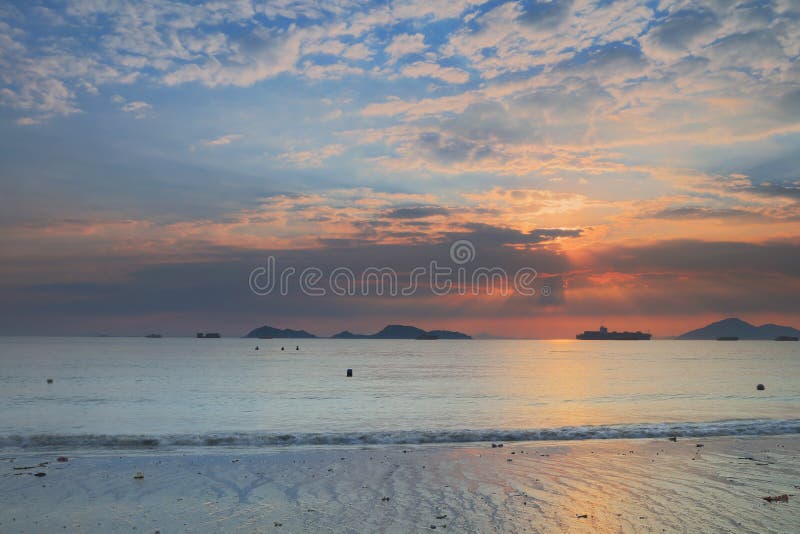Sunset in Lung Kwu Tan, Tuen Mun Stock Photo - Image of open, sunset ...