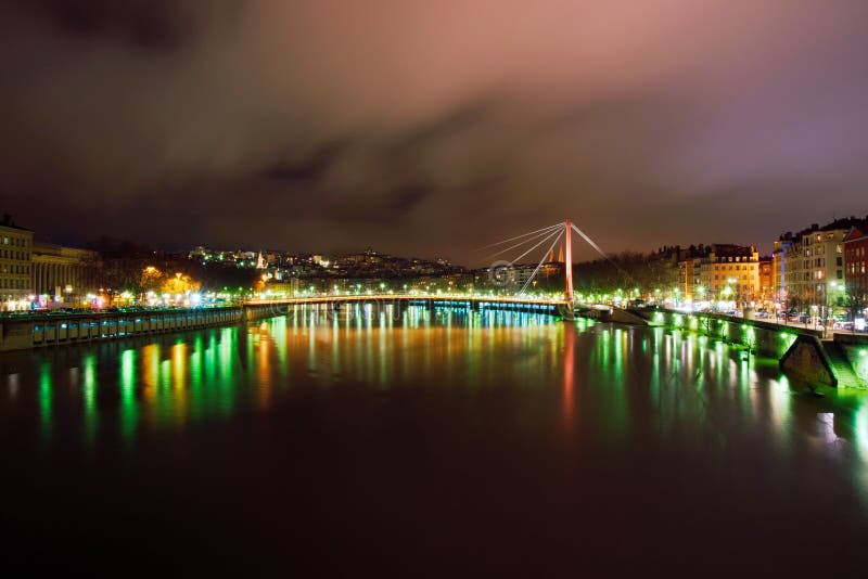 Sunset in Lyon, France stock photo. Image of europe, panoramic - 22524222