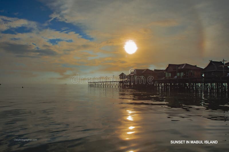 Sunset in Mabul Island stock image. Image of ocean, coast - 273292007