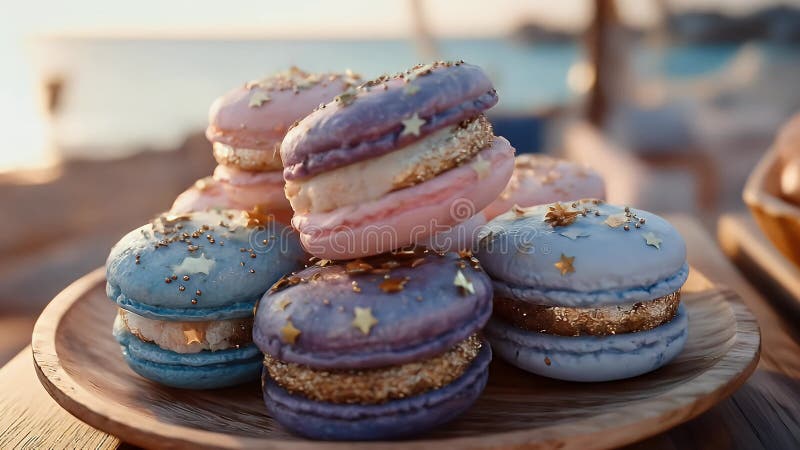 Sunset Macarons stock footage. Video of sweet, pastry - 388401604