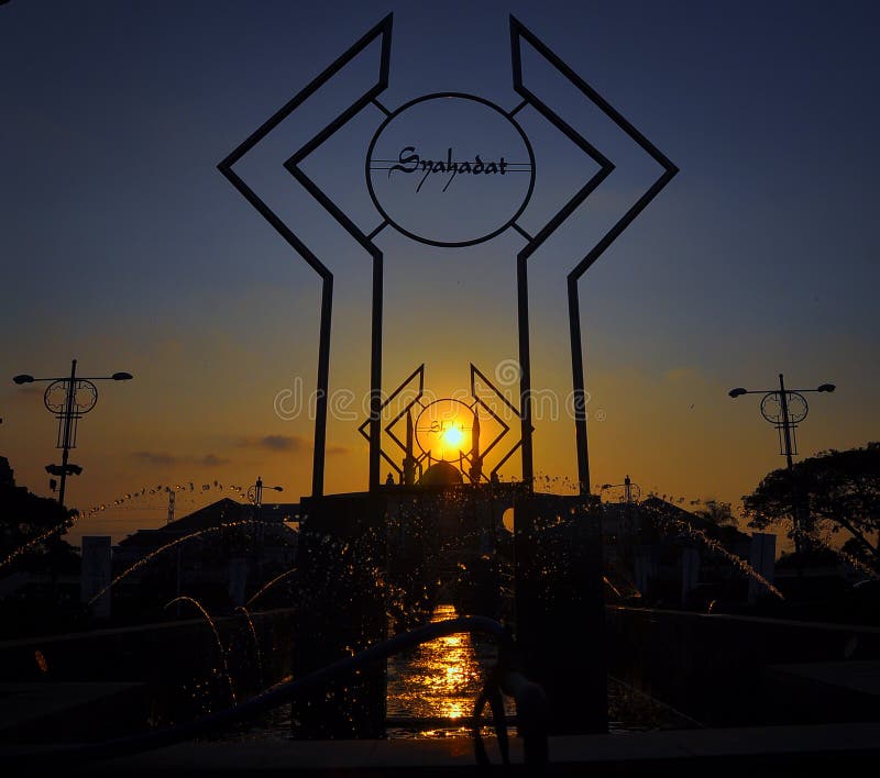 Sunset on MAJT stock photo. Image of datangnya, operasi - 55988816