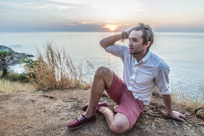 In the sunset stock photo. Image of hair, male, caucasian - 52697952