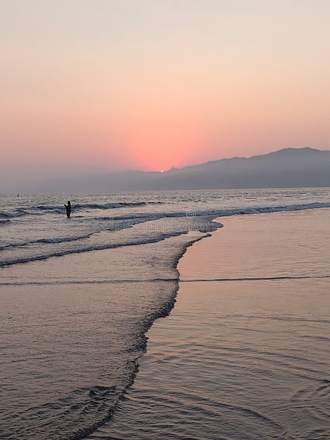 Sunset Malibu Beach California Stock Photo - Image of california ...
