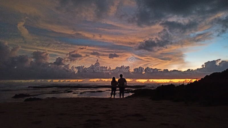 Sunset in Malingping Indonesia Stock Photo - Image of coast, ocean ...