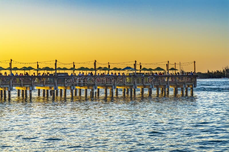 Sunset, Mallory Square, Key West Florida Editorial Photo - Image of ...