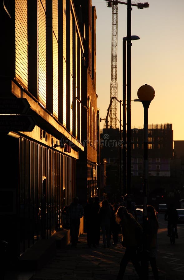 Sunset in Manchester stock photo. Image of orange, glow - 63264692
