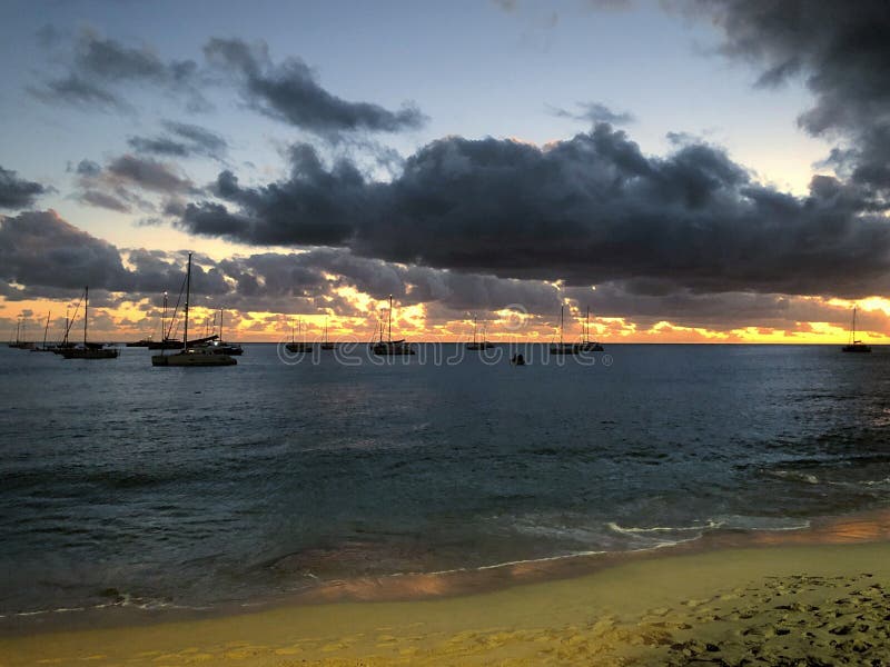 Sunset in Martinique stock photo. Image of sunset, beautiful - 183068572