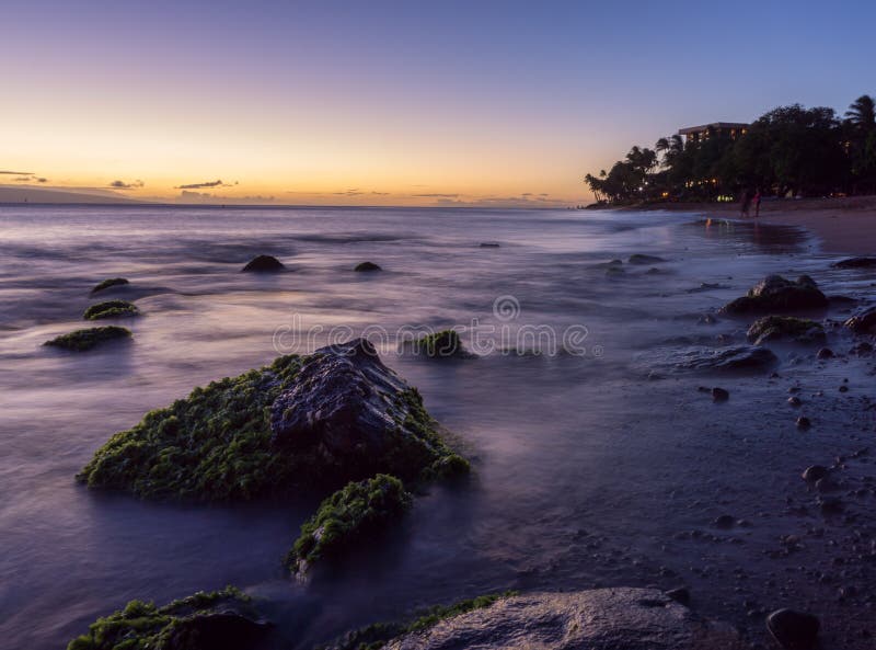 Sunset in Maui stock image. Image of nature, orange, sunset - 28290143