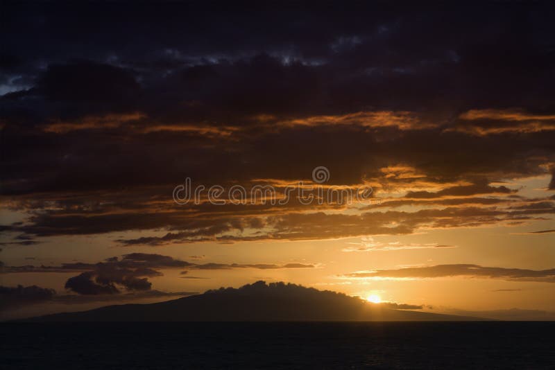 Sunset in Maui, Hawaii. stock photo. Image of hawaii, horizontal - 2045768