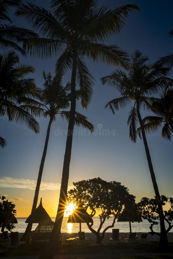 Sunset at Mauritius Beach - a Breathtaking Tropical Evening Stock Image ...