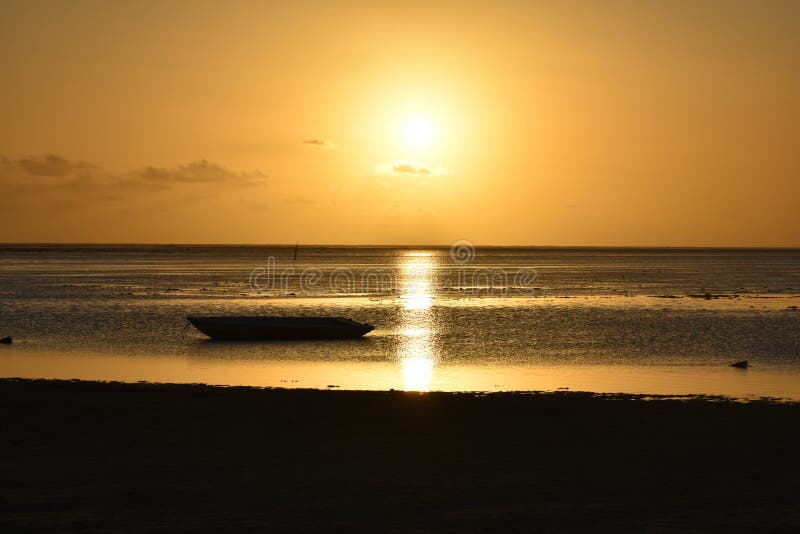 Sunset. stock photo. Image of ocean, beach, light, sunrise - 203551214