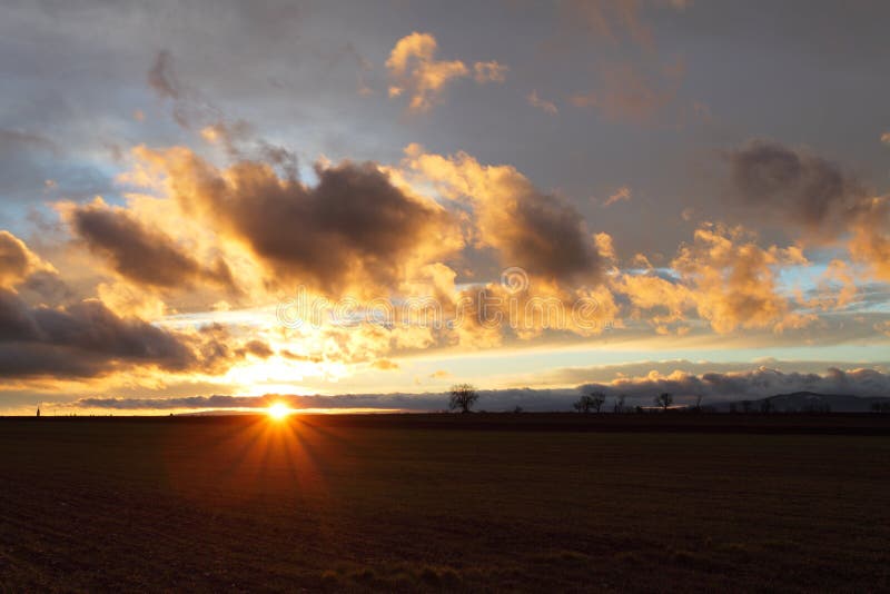 Sunset meadow stock photo. Image of sunrise, plants, prairie - 51170888