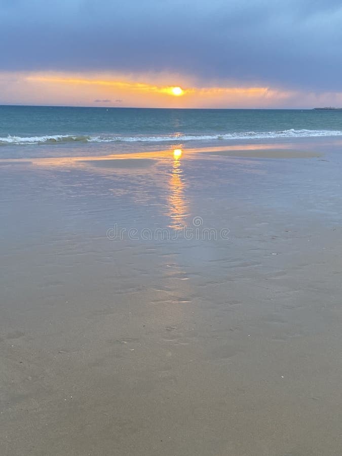 Sunset in Mediterranean Beach Stock Photo - Image of mediterranean ...