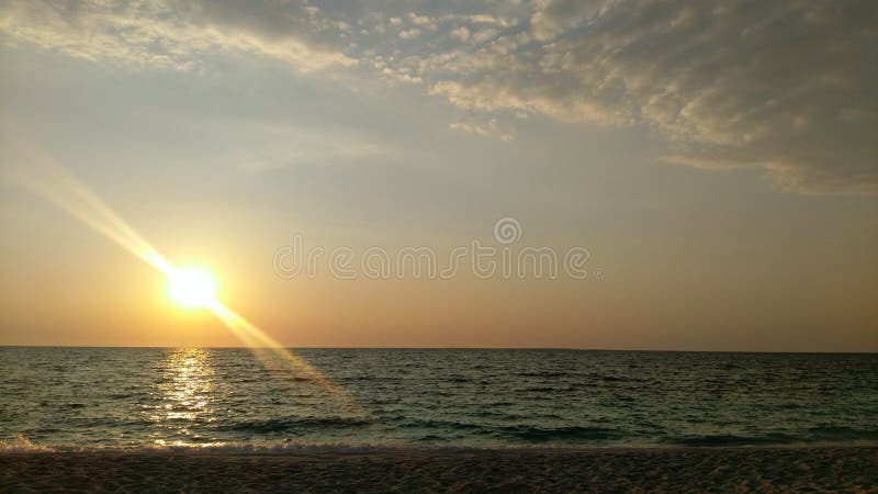 Sunset in Mediterranean Sea with Clouds in Sky Stock Photo - Image of ...