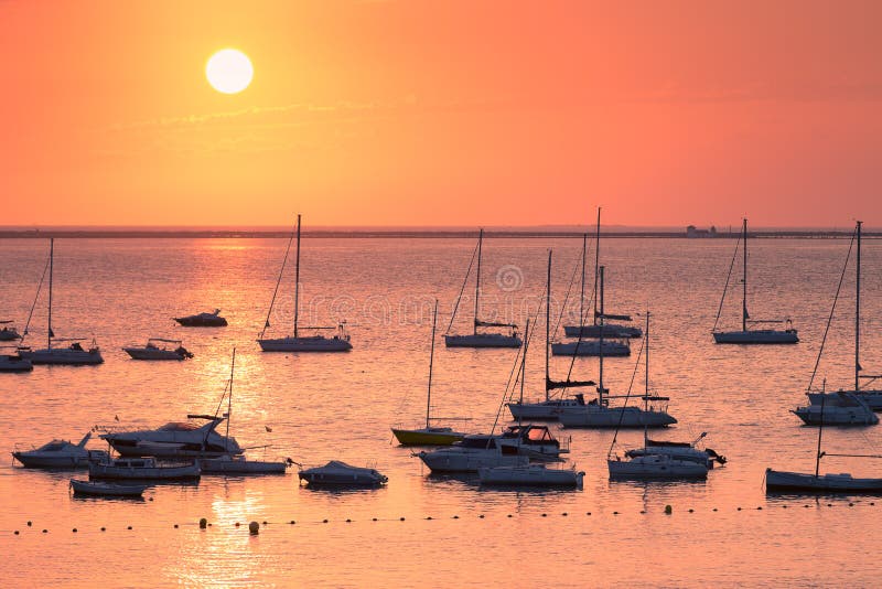 Sunset in the Mediterranean Sea Stock Image - Image of beautiful ...