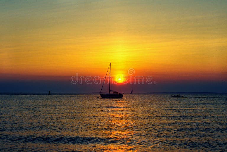 Sunset at Menemsha02 stock image. Image of calm, landscape - 45457317