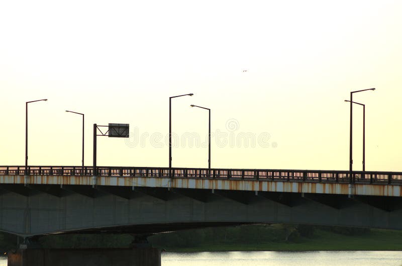 Sunset metal bridge stock image. Image of span, support - 564039